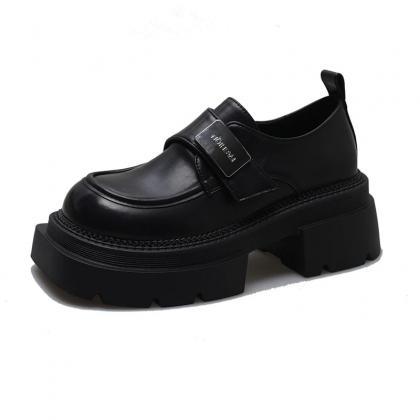 Chunky Platform Loafers With Adjustable Strap Design on Luulla