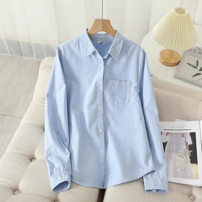 Classic Light Blue Long Sleeve Casual Shirt on Luulla