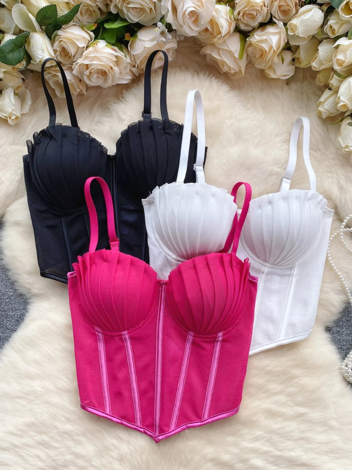 Elegant Push-up Corset Bustier Bra Set on Luulla