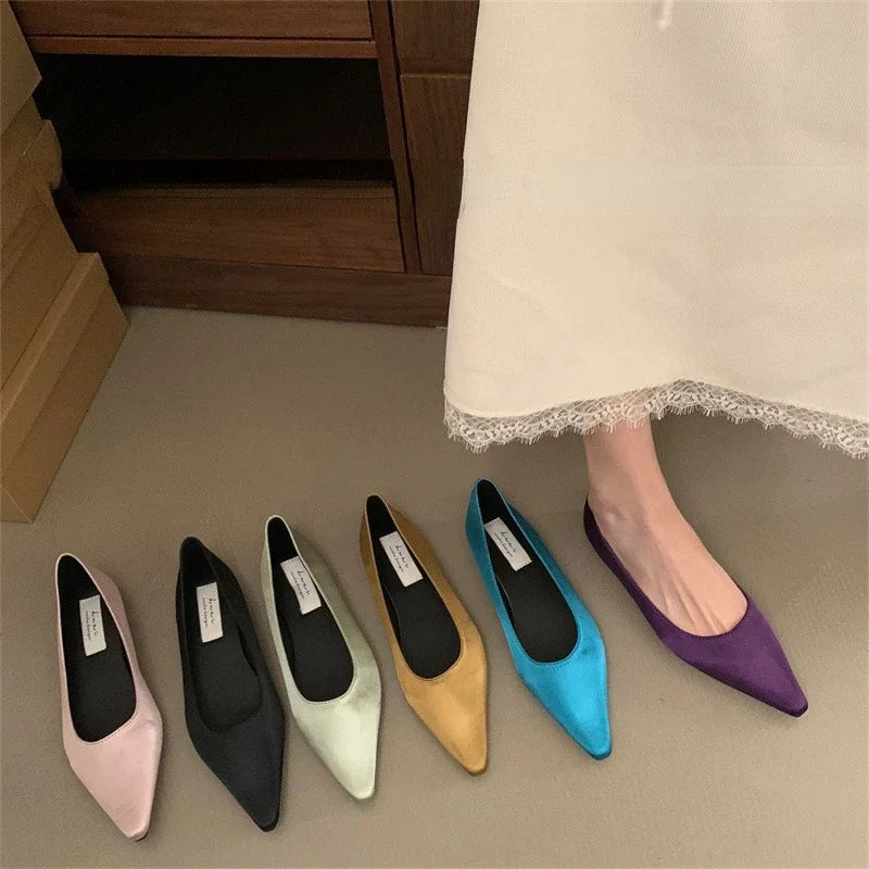 Vibrant Pointed Flats In Assorted Bold Colors on Luulla