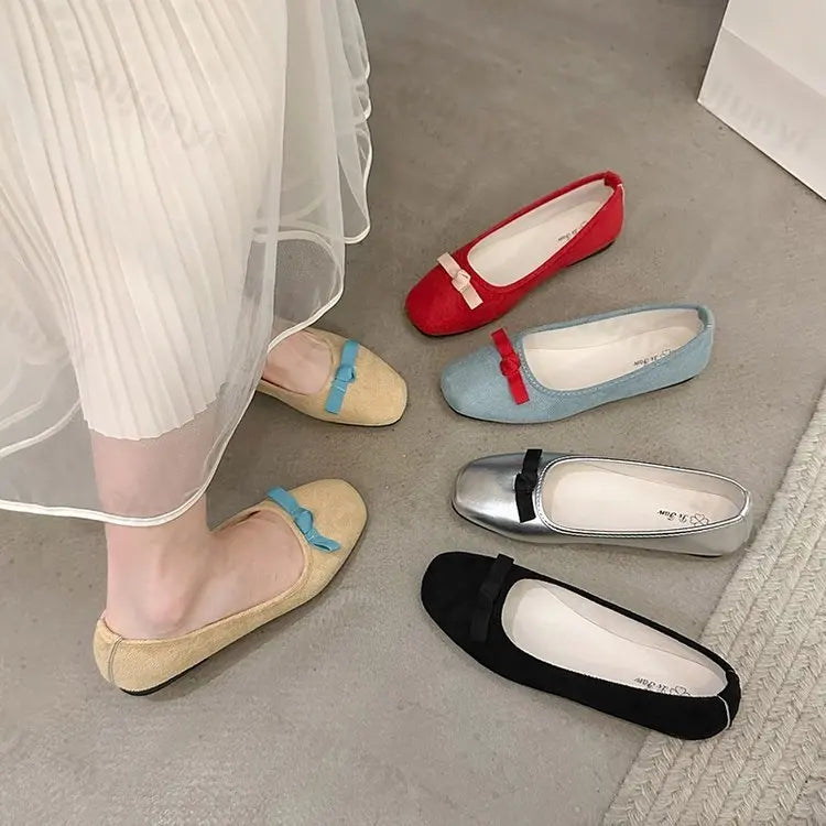 Colorful Bow-accent Comfort Ballet Flats Collection on Luulla