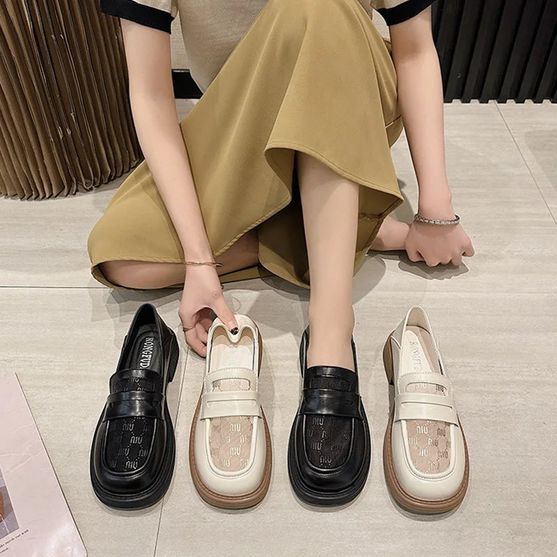 Chic Leather Loafers In Black And on Luulla